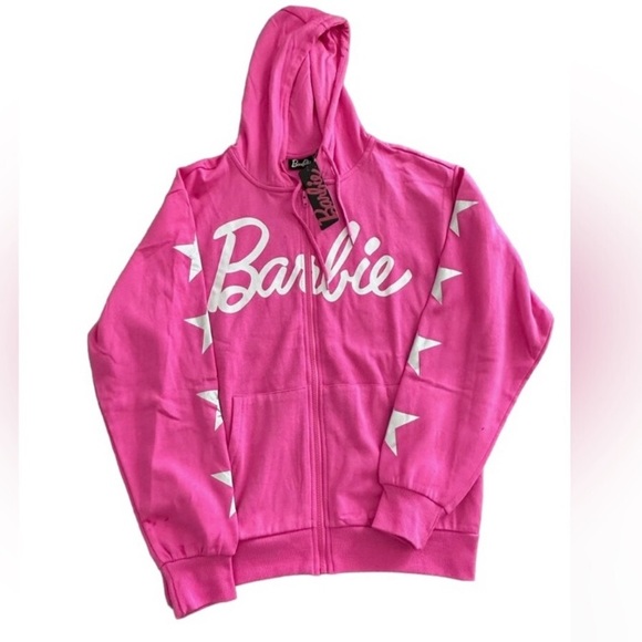 Barbie | Tops | Barbie Zip Up Hoodie Jacket | Poshmark